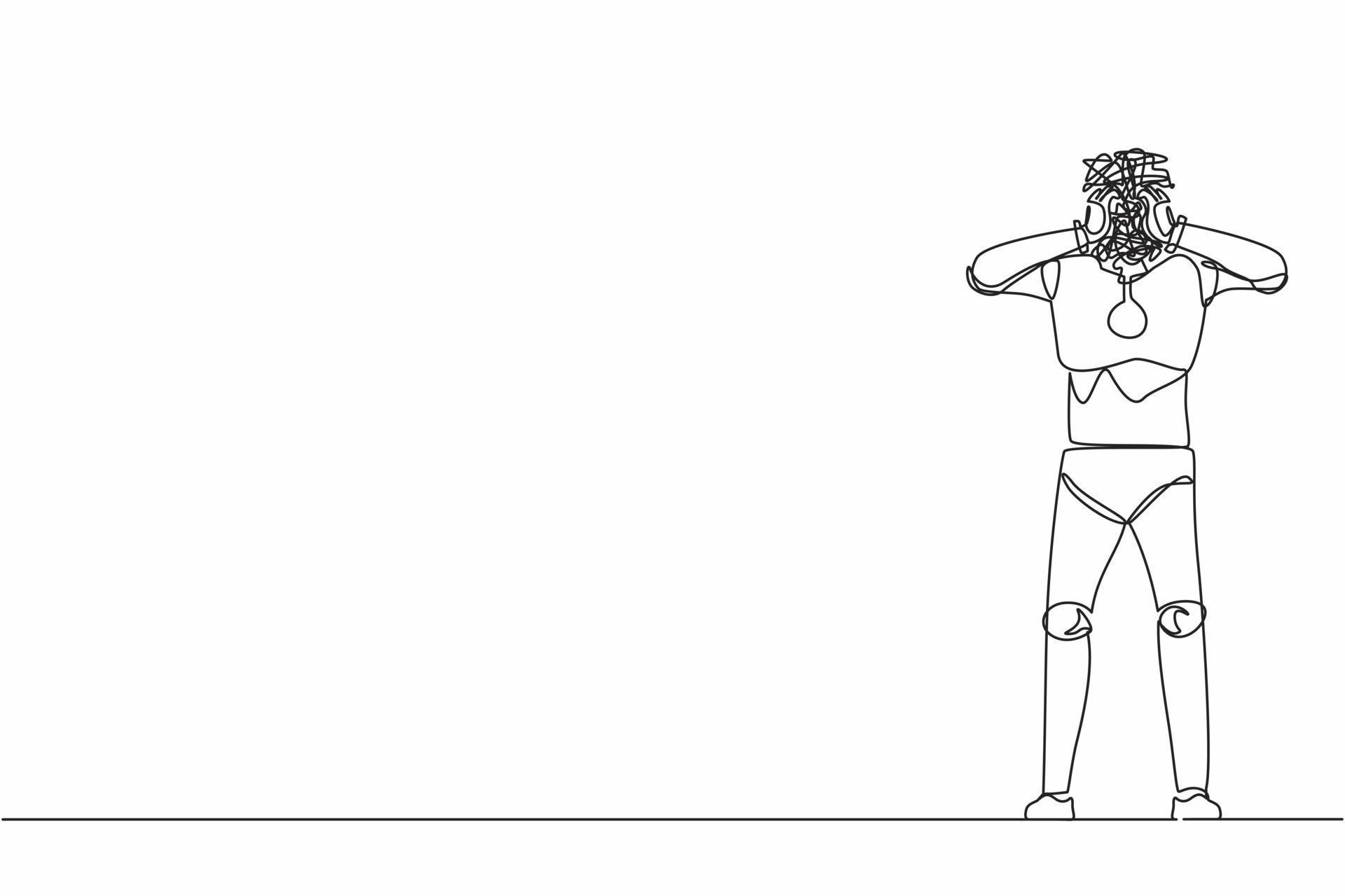Continuous One Line Drawing Robot With Round Scribbles Instead Of Head