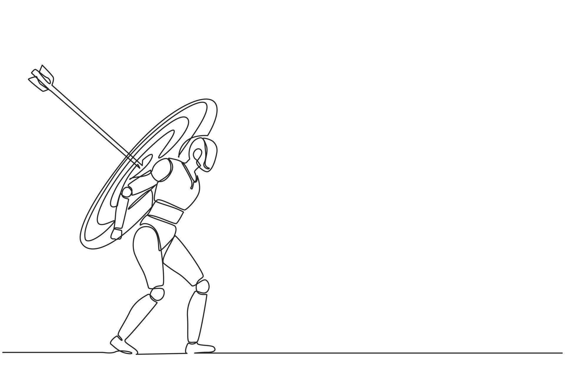 Continuous One Line Drawing Robots Carrying Heavy Huge Target With Exact Arrow Humanoid Robot
