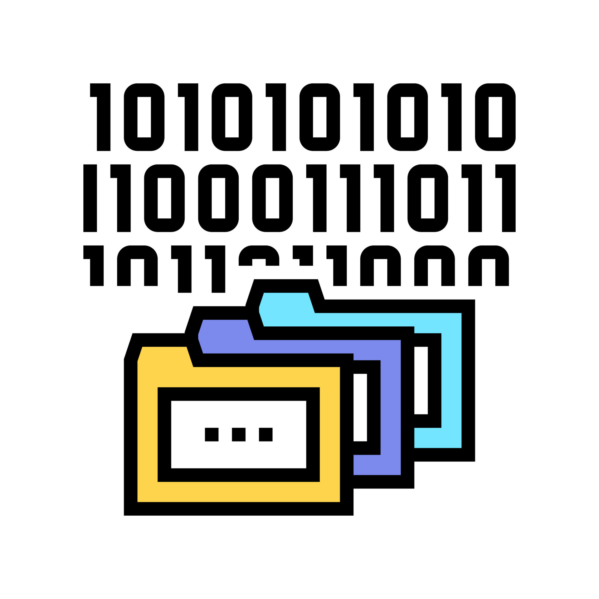 binary code and folders color icon vector illustration 10349621 Vector ...