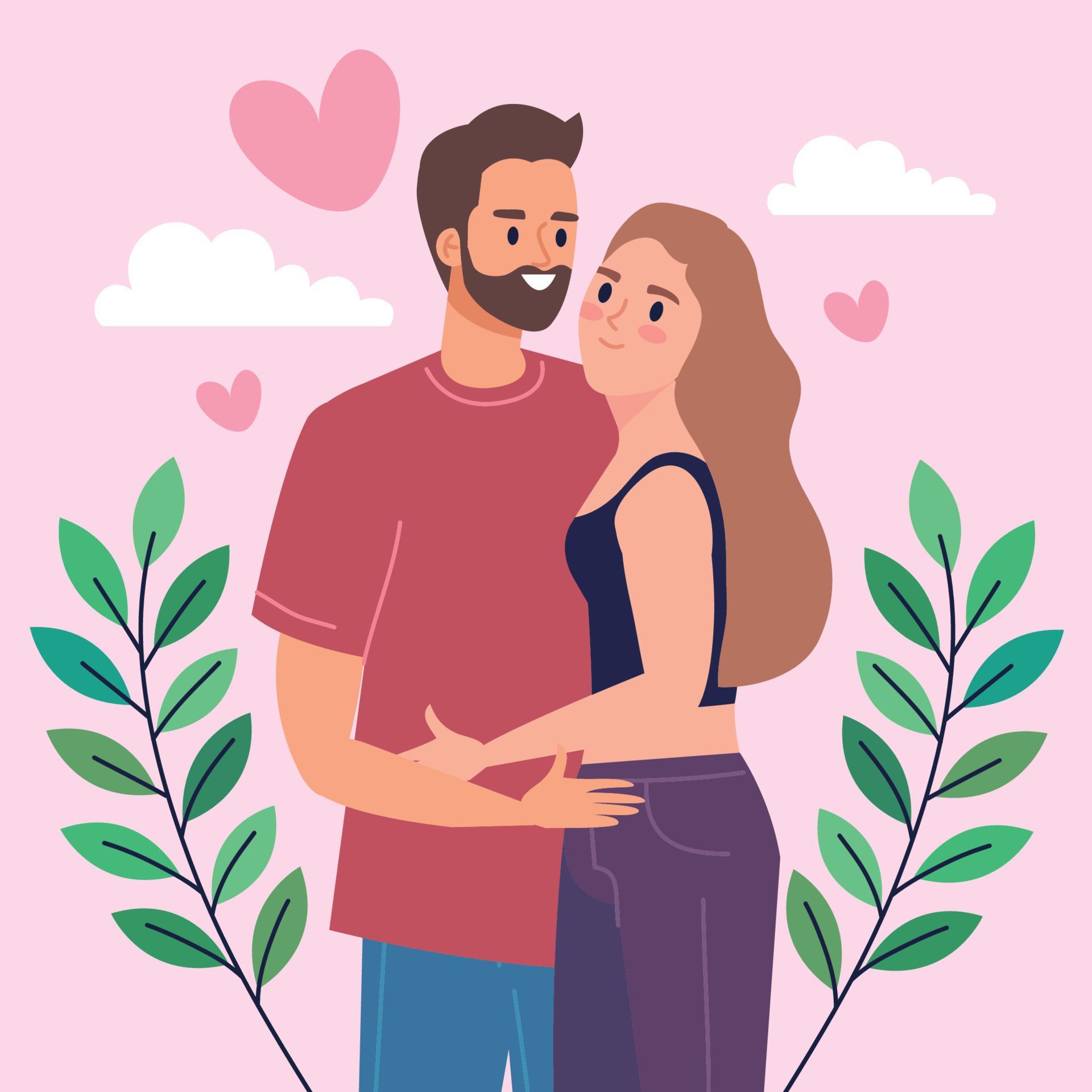 Lovers Couple Hugging 10351110 Vector Art At Vecteezy