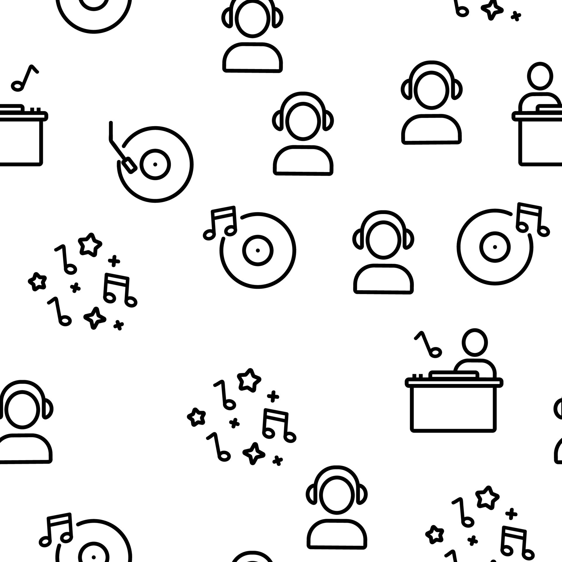 Dj Device Vector Seamless Pattern 10353408 Vector Art At Vecteezy