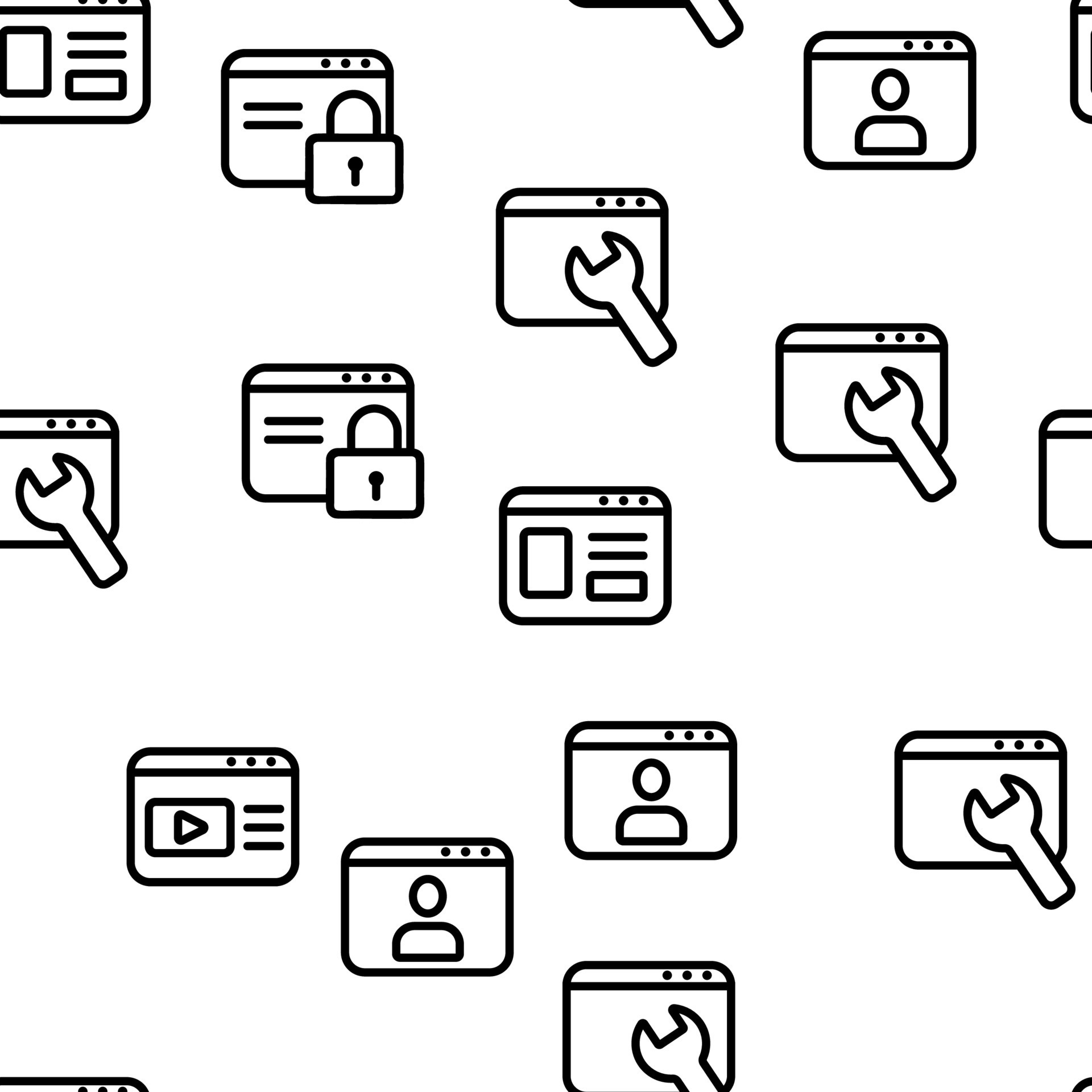 Browser Internet Web Site Pages Vector Seamless Pattern 10353565 Vector