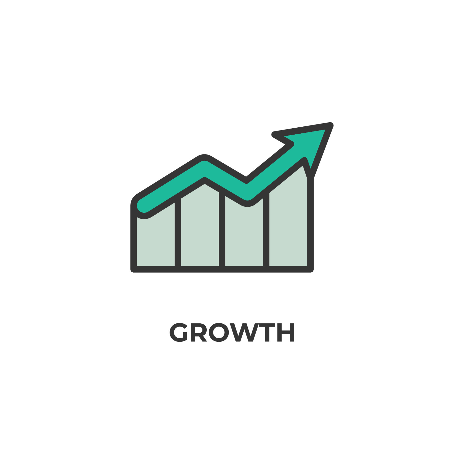 Vector sign of growth symbol is isolated on a white background. icon ... Vector sign of growth symbol is isolated on a white background. icon ...