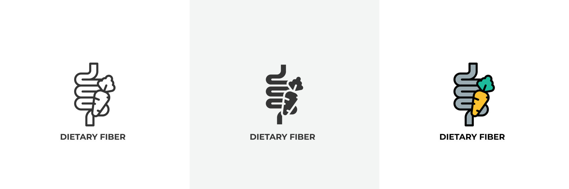 dietary fiber icon. Line, solid and filled outline colorful version ... dietary fiber icon. Line, solid and filled outline colorful version ...