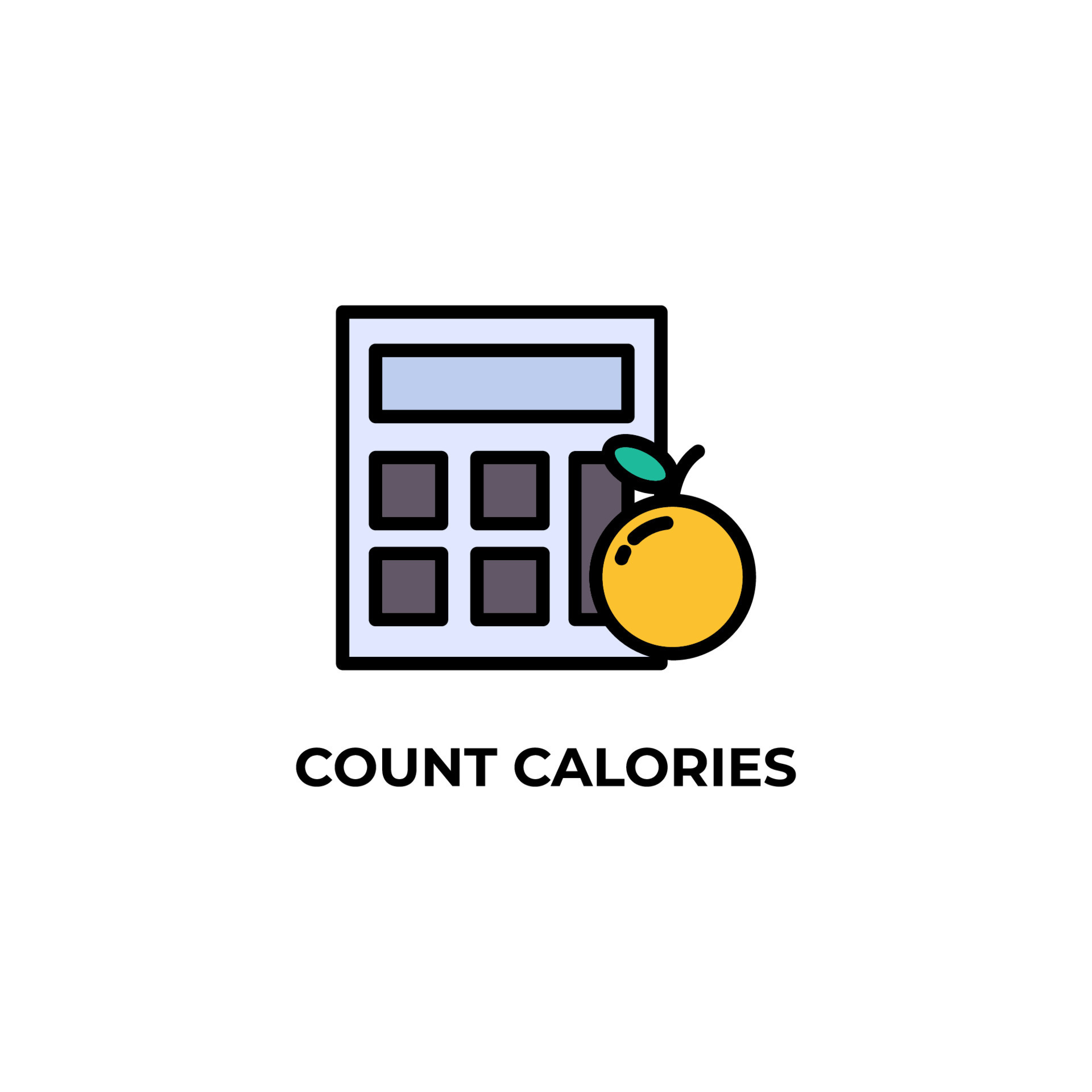 count calories vector icon. Colorful flat design vector illustration ... count calories vector icon. Colorful flat design vector illustration ...