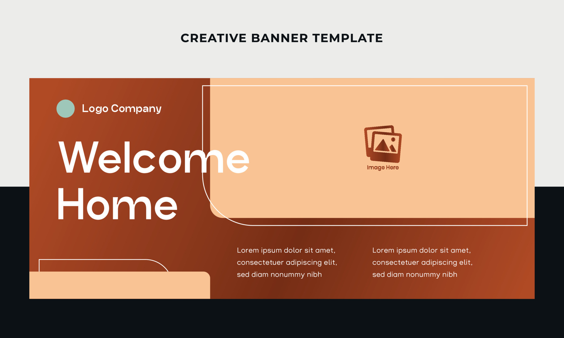 Creative welcome banner web. Home theme banner design template ... Creative welcome banner web. Home theme banner design template ...