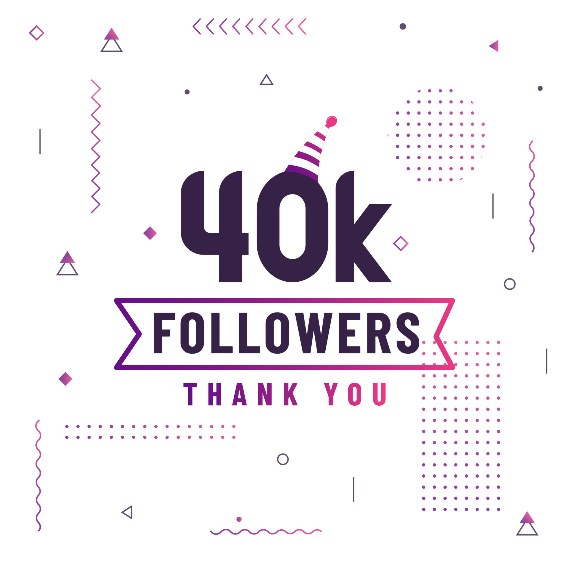 Thank You 40k Followers 40000 Followers Celebration Modern Colorful