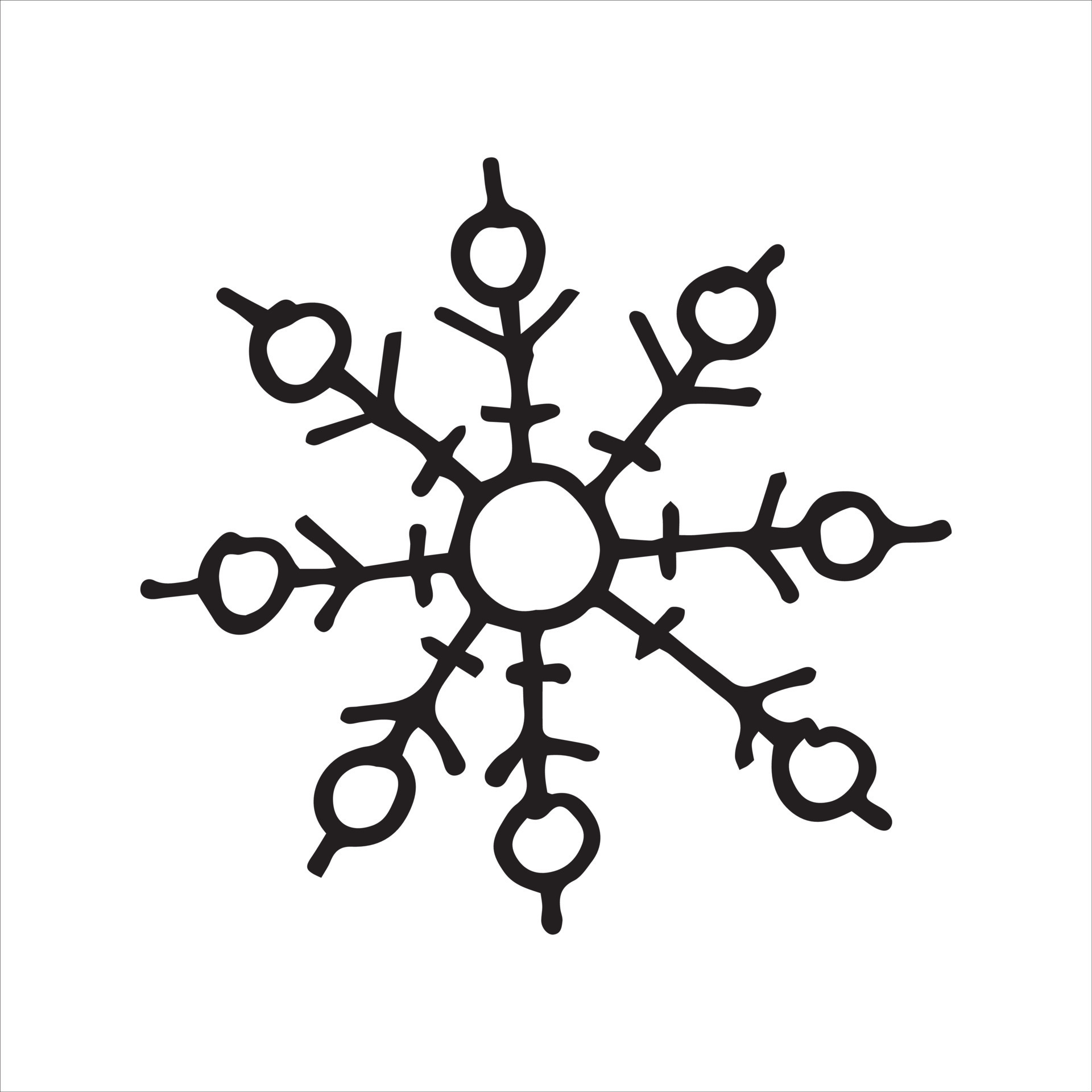 Vector Illustration In Doodle Style Cute Simple Snowflake Snowflake In Scandinavian Style