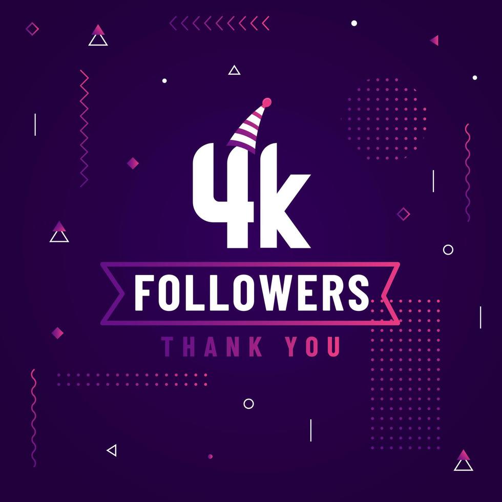 Thank you 4K followers, 4000 followers celebration modern colorful ... Thank you 4K followers, 4000 followers celebration modern colorful ...