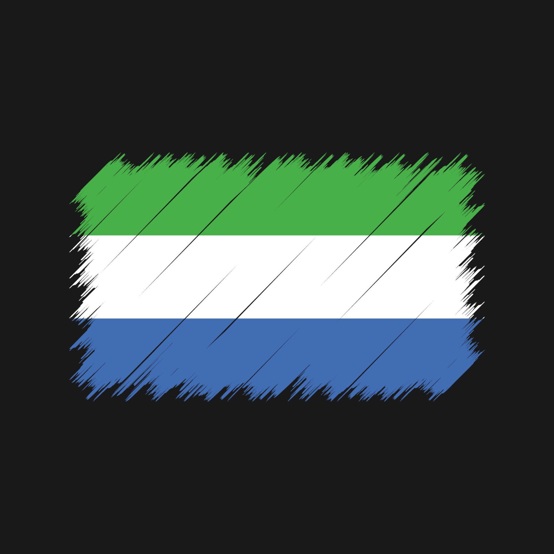 Sierra Leone Flag Brush Strokes. National Flag 10365674 Vector Art at ...