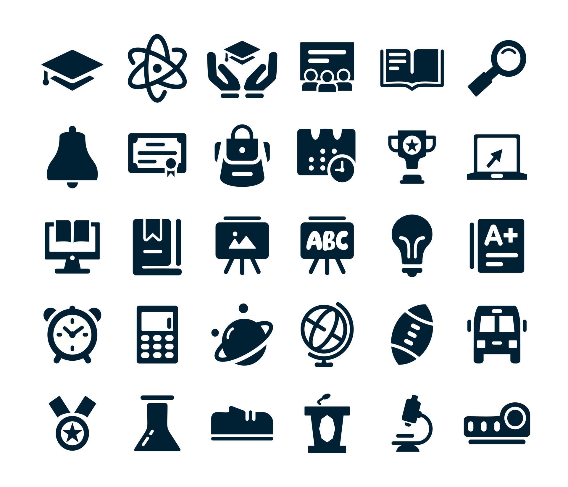 Education icon set collection vector 10365838 Vector Art at Vecteezy