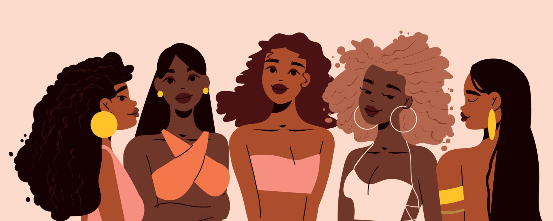 Black Girl Woman Portrait Composition 10366804 Vector Art At Vecteezy