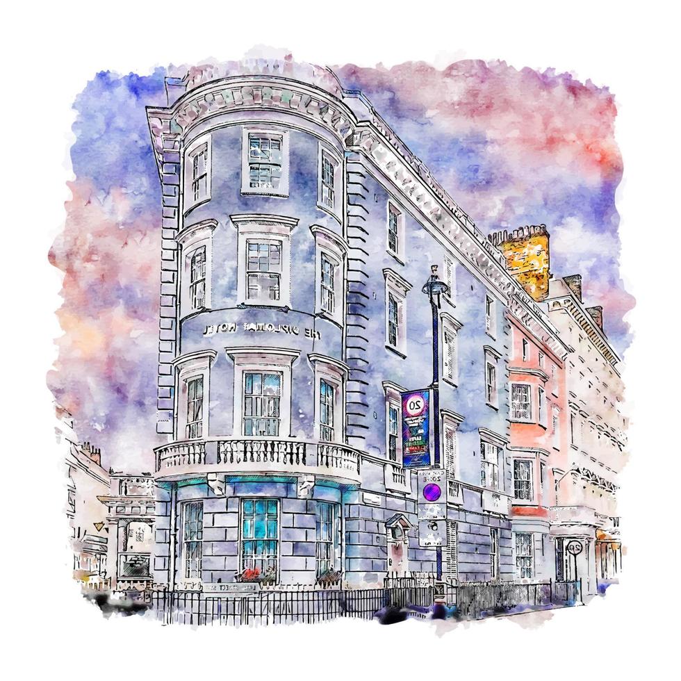 Architecture London Watercolor sketch hand drawn illustration 10367086 ... Architecture London Watercolor sketch hand drawn illustration 10367086 ...