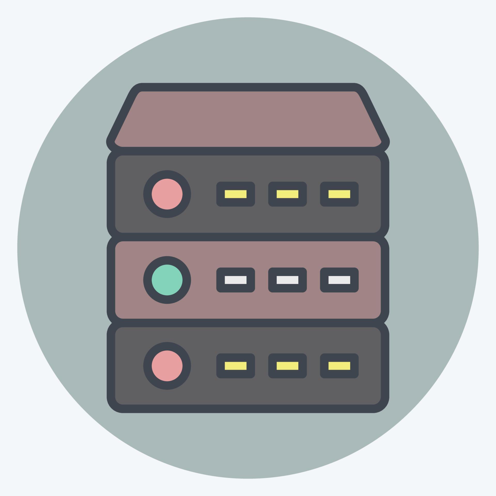 Icon Server Suitable For Computer Components Symbol Color Mate Style Simple Design Editable