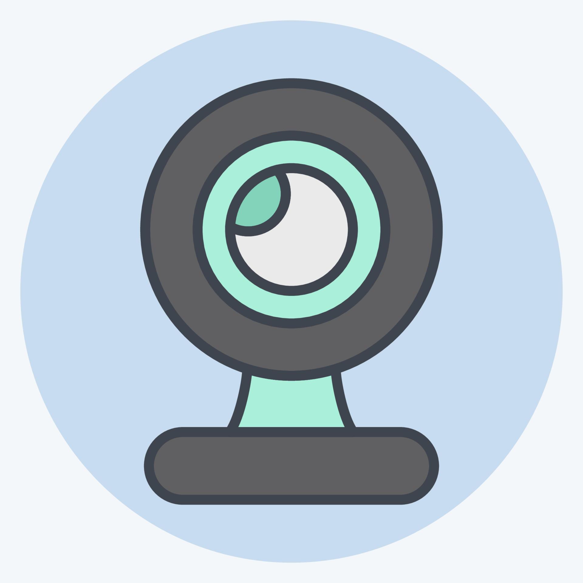 Icon Webcam Suitable For Computer Components Symbol Color Mate Style Simple Design Editable