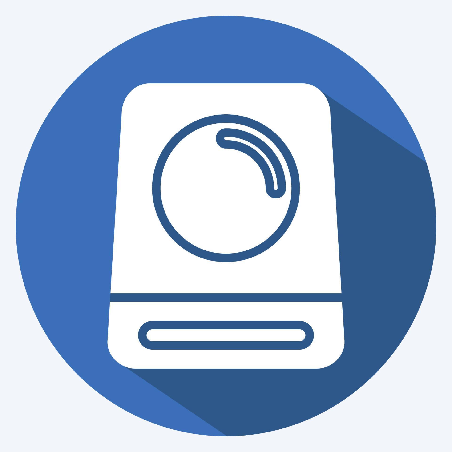 Icon Dvd Suitable For Computer Components Symbol Long Shadow Style Simple Design Editable