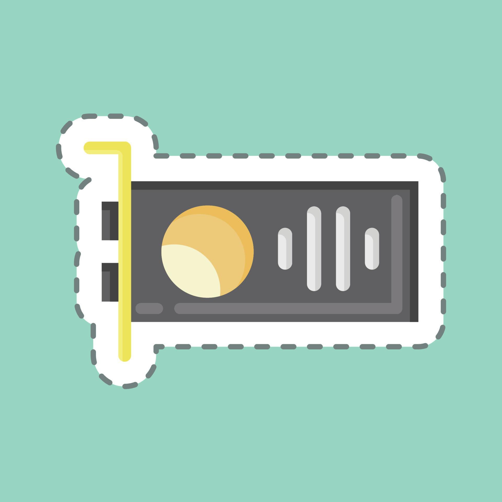 Sticker Line Cut Gpu Suitable For Computer Components Symbol Simple Design Editable Design
