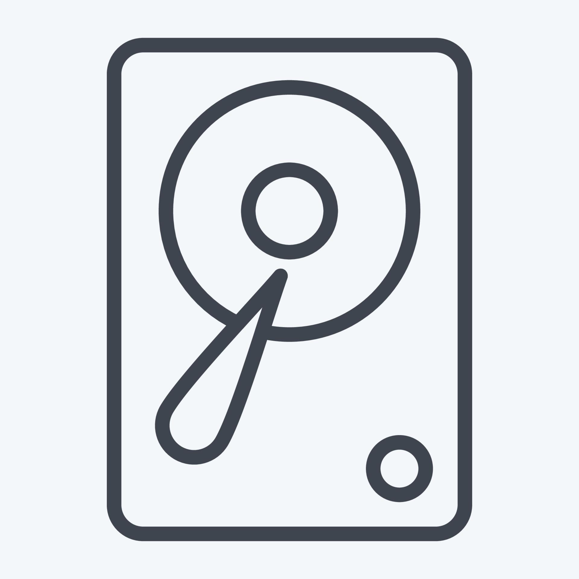Icon Hardisk. suitable for Computer Components symbol. line style. simple design editable ...