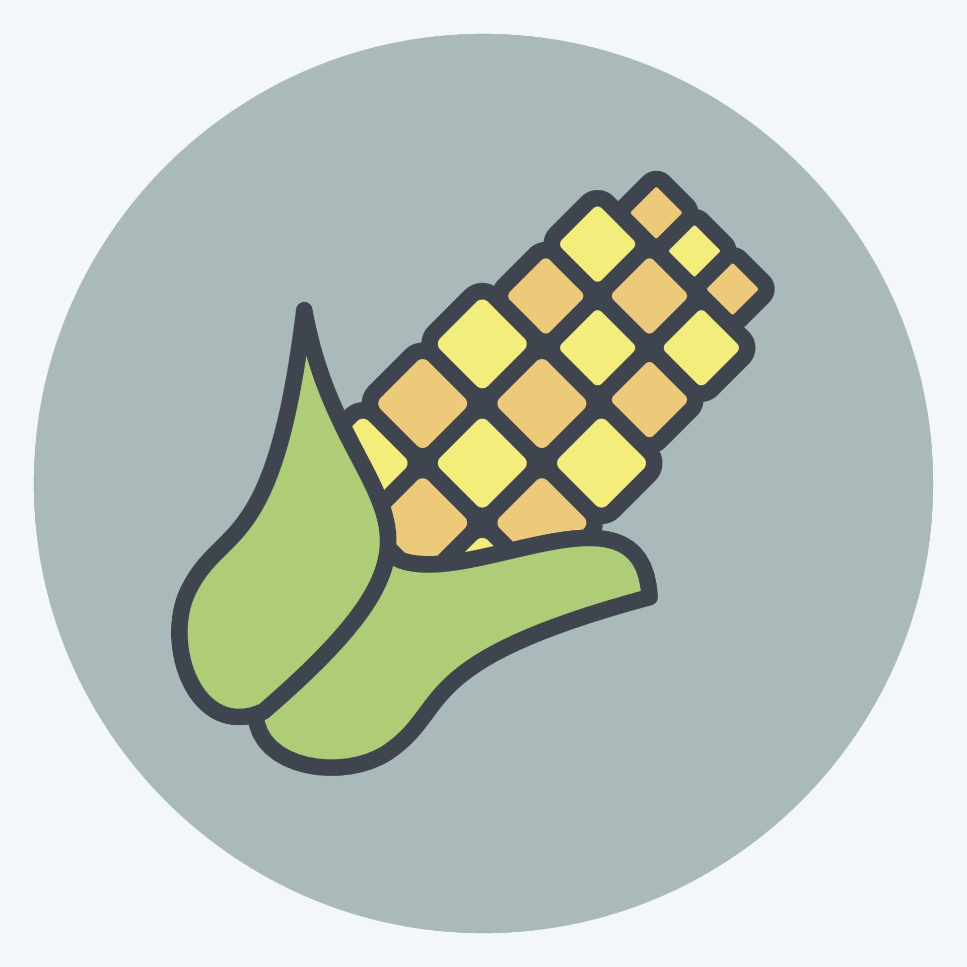 Icon Corn Suitable For Nuts Symbol Color Mate Style Simple Design Editable Design Template
