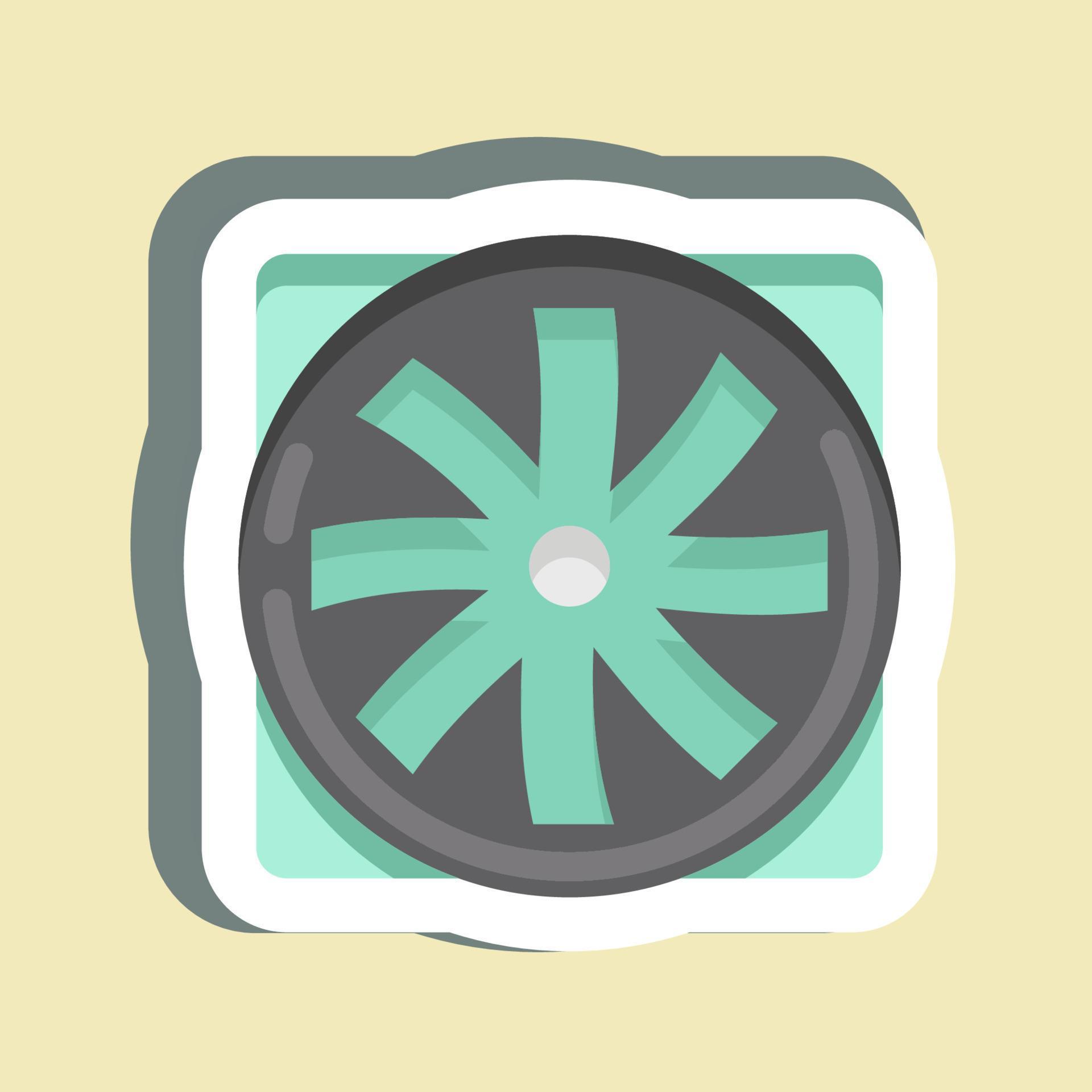 Sticker Fan Suitable For Computer Components Symbol Simple Design Editable Design Template