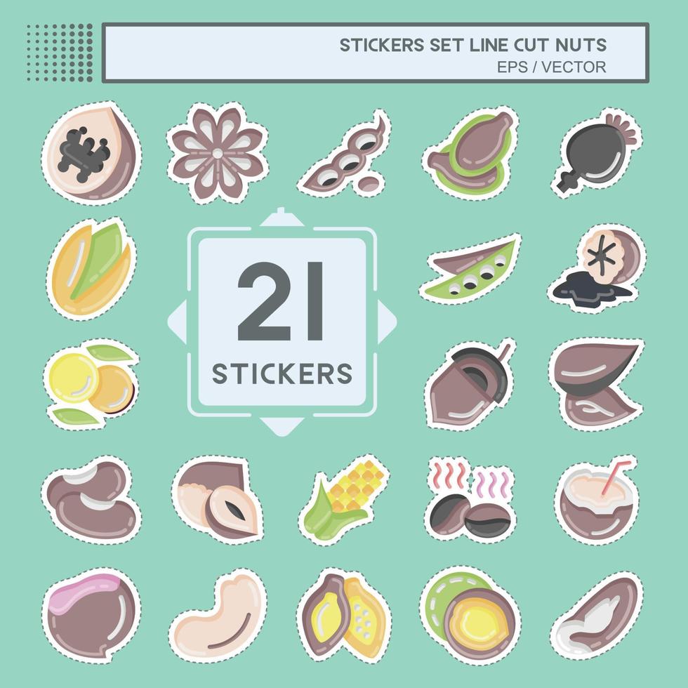 Sticker Line Cut Set Nuts Suitable For Nuts Symbol Simple Design Editable Design Template 5400