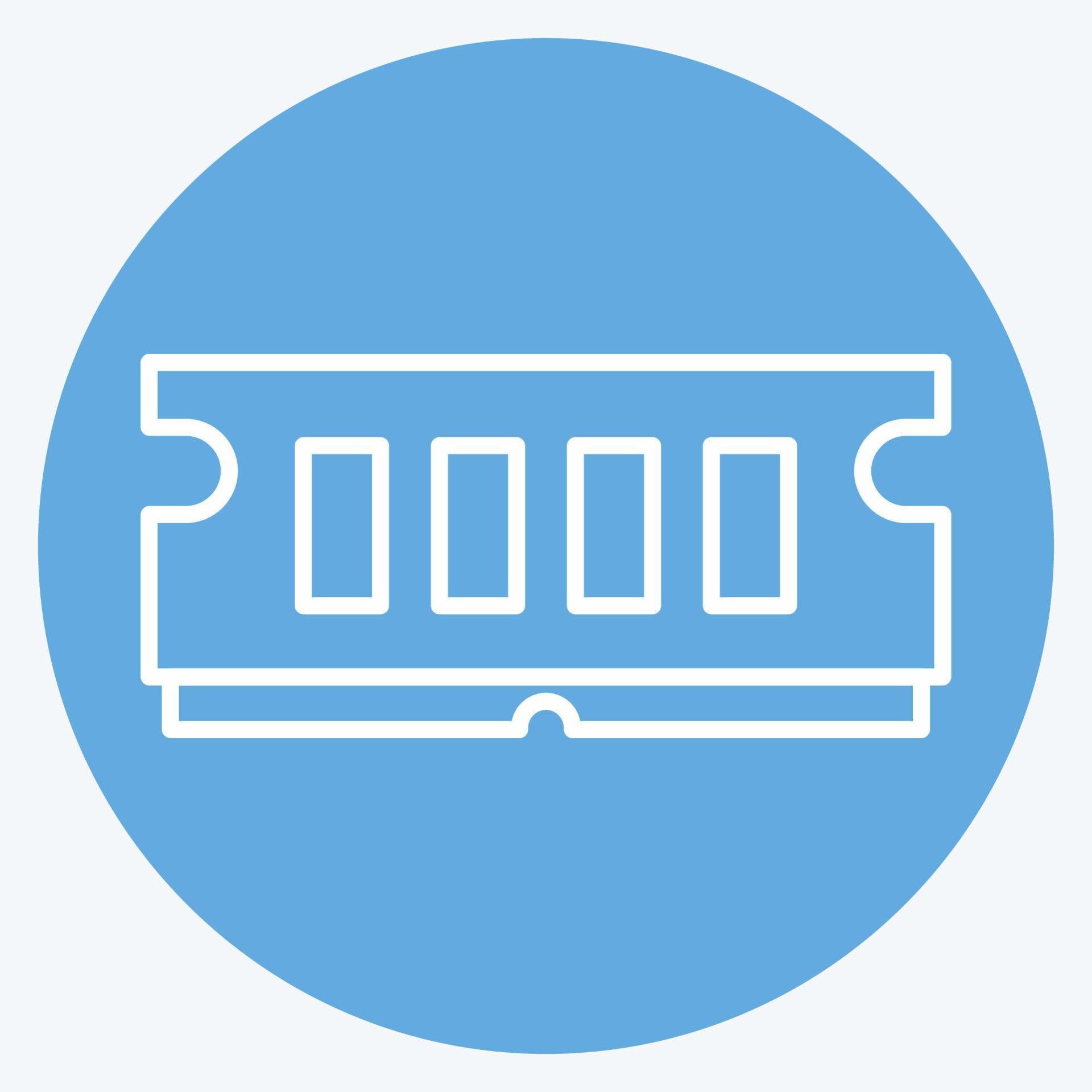 Icon Ram Suitable For Computer Components Symbol Blue Eyes Style Simple Design Editable