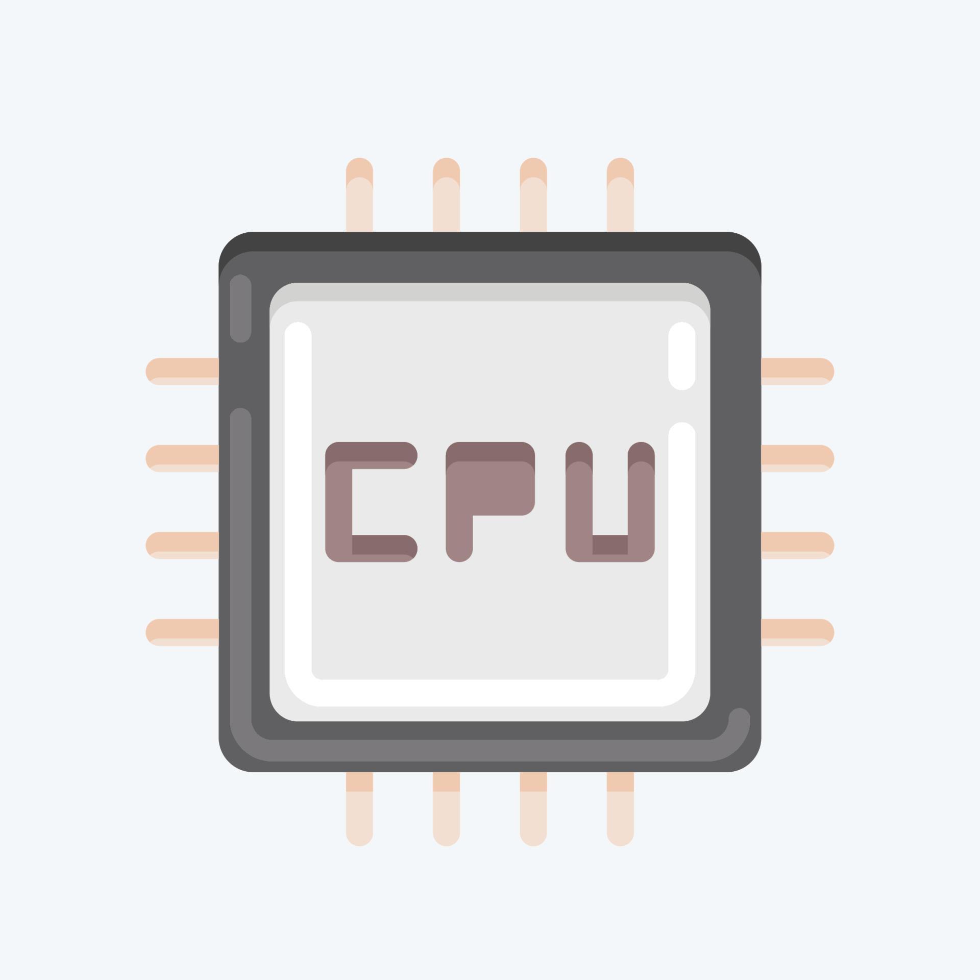 Icon Cpu Suitable For Computer Components Symbol Flat Style Simple Design Editable Design
