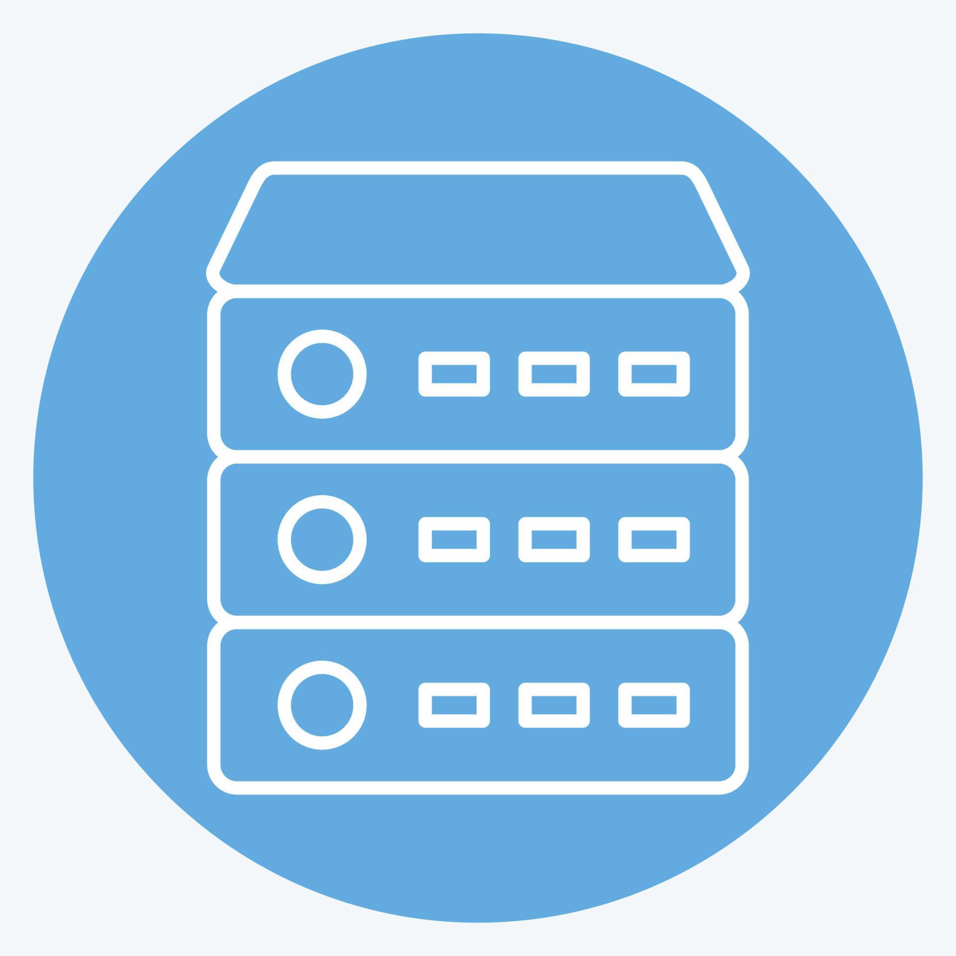 Icon Server Suitable For Computer Components Symbol Blue Eyes Style Simple Design Editable