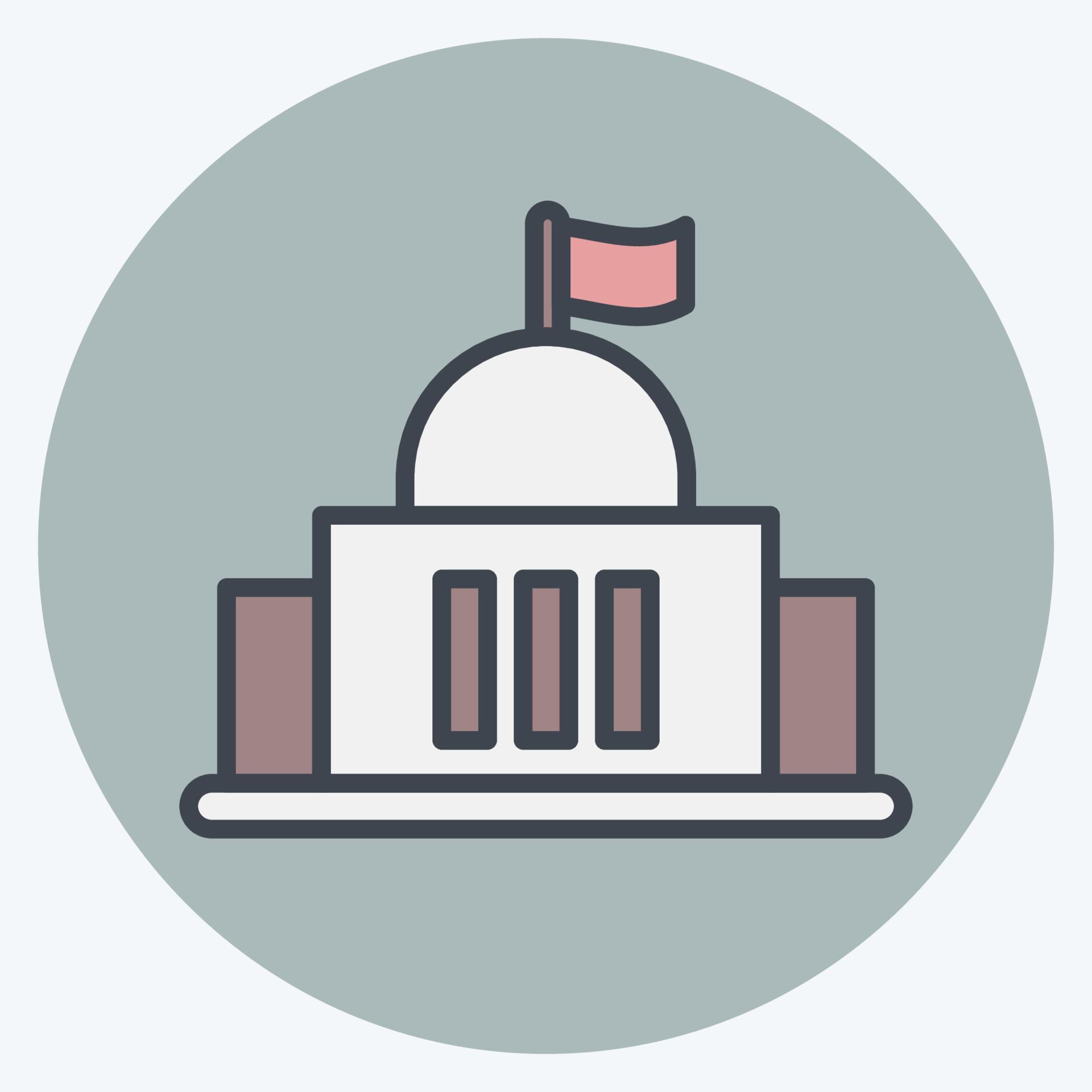 Icon Goverment. suitable for education symbol. color mate style. simple design editable. design ...