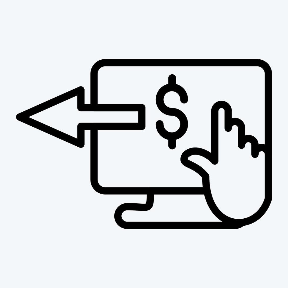 Icon Online Banking. suitable for education symbol. line style. simple design editable. design ...