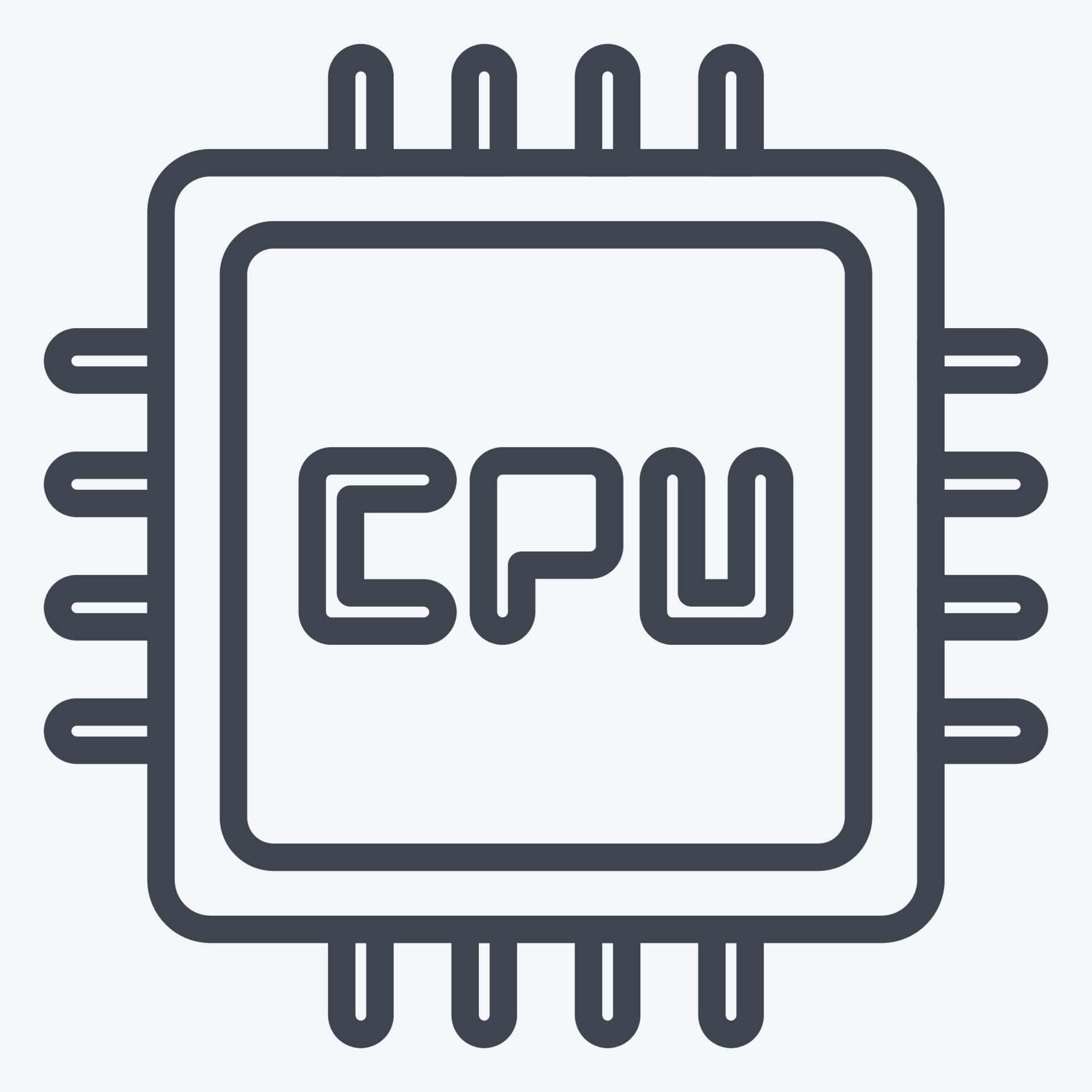 Icon Cpu Suitable For Computer Components Symbol Line Style Simple Design Editable Design