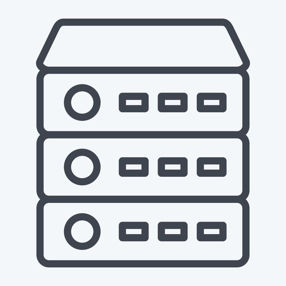 Icon Server Suitable For Computer Components Symbol Line Style Simple Design Editable Design