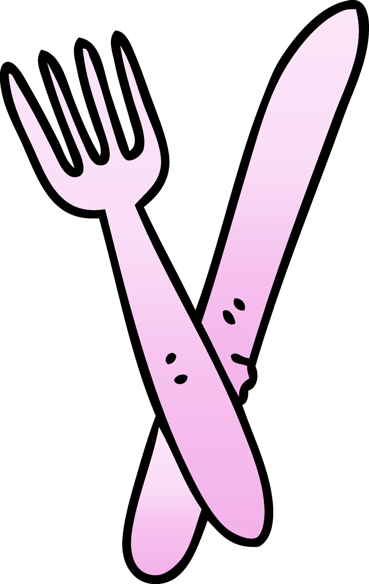 Quirky Gradient Shaded Cartoon Cutlery 10373271 Vector Art At Vecteezy