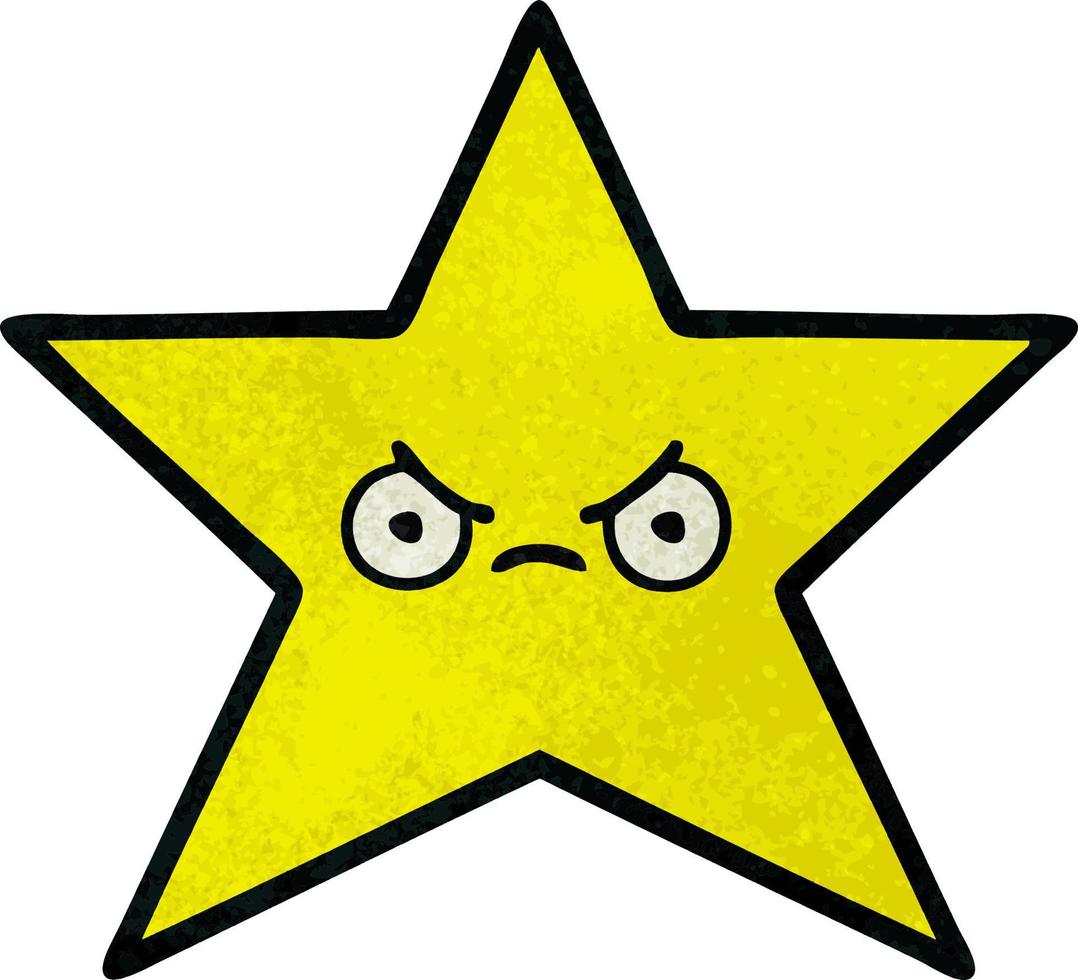 Retro Grunge Texture Cartoon Gold Star 10374894 Vector Art At Vecteezy