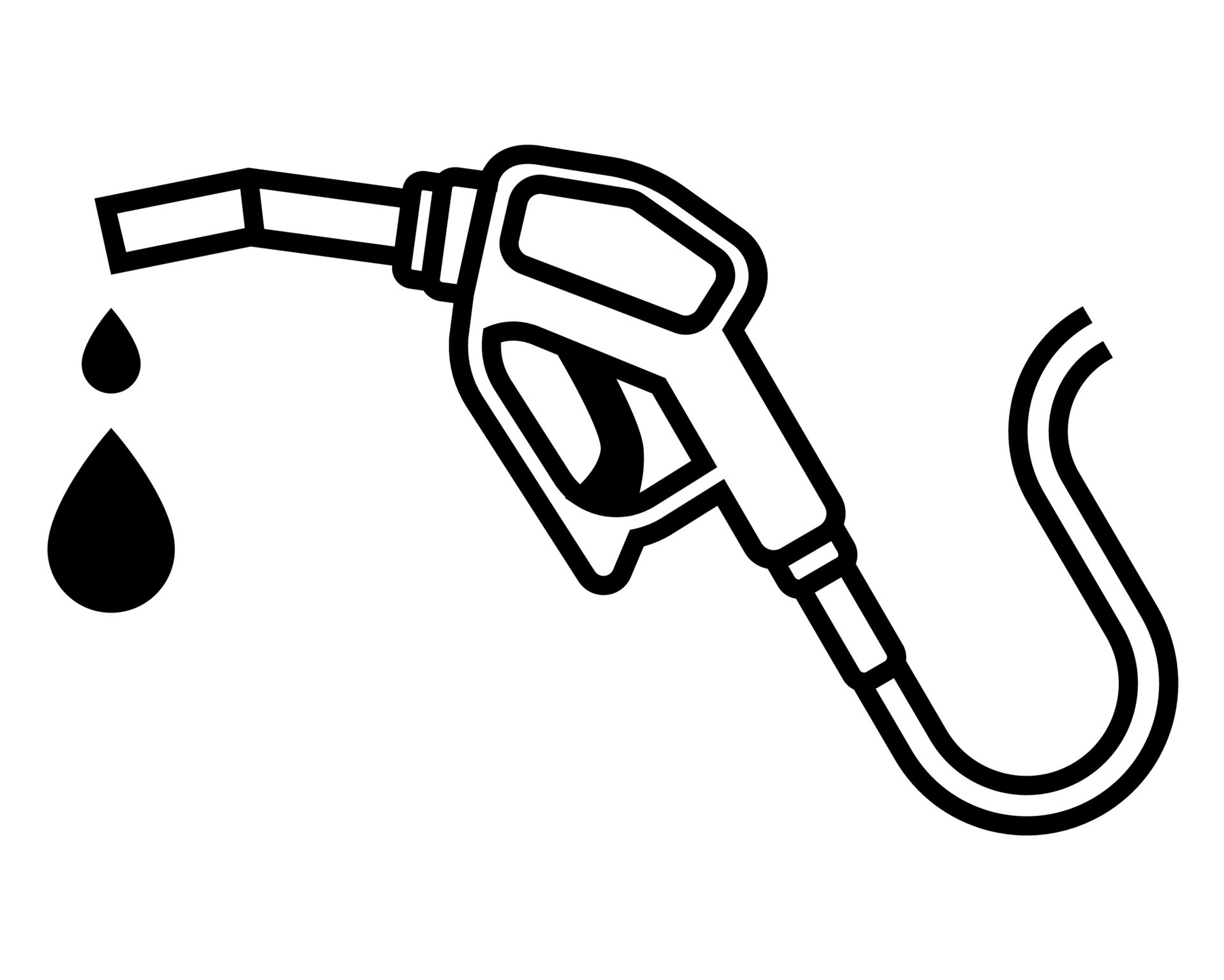 Black Linear Icon Of A Pistol At A Gas Station To Refill The Tank With Gasoline Lack Of Fuel