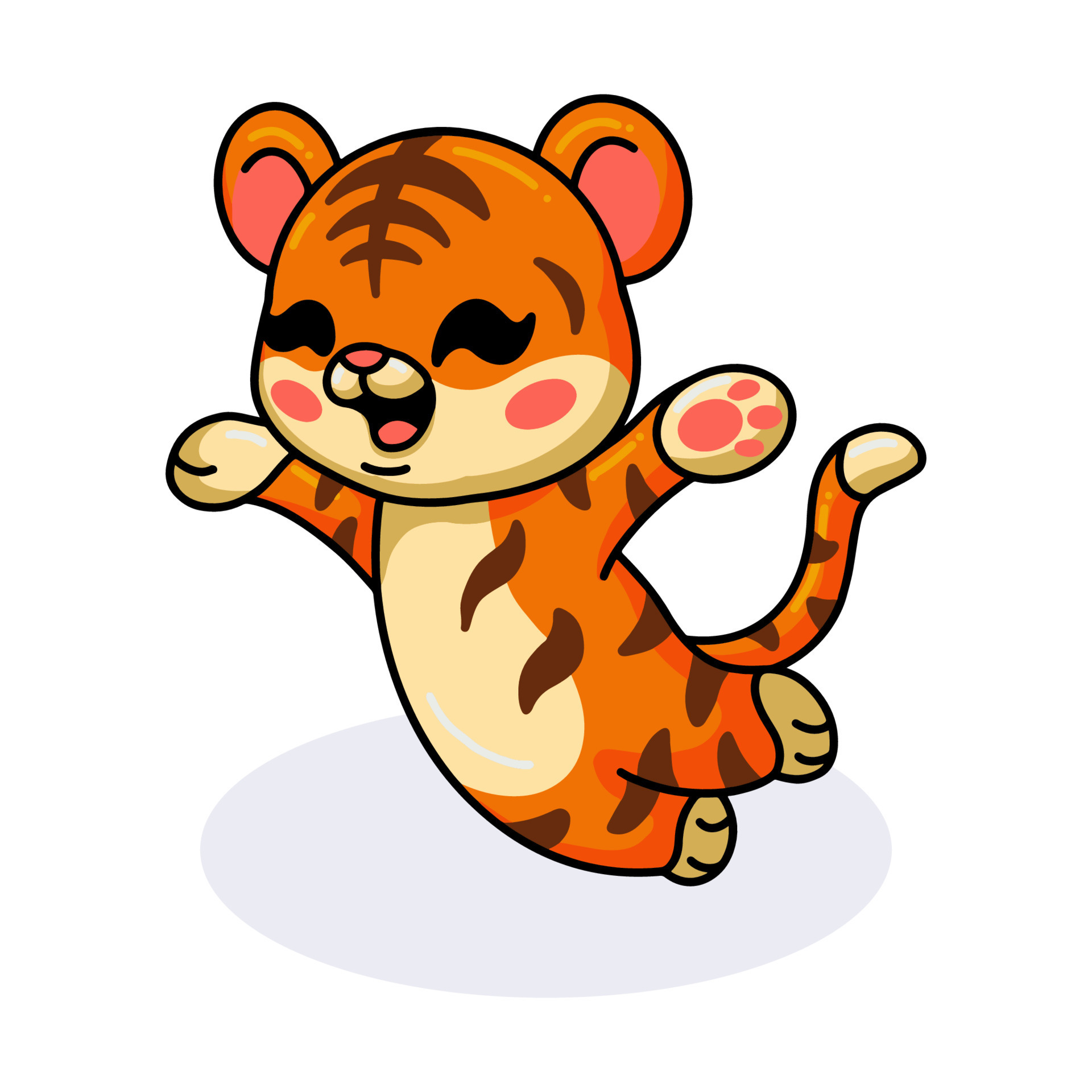 Cute baby tiger cartoon posing 10382148 Vector Art at Vecteezy