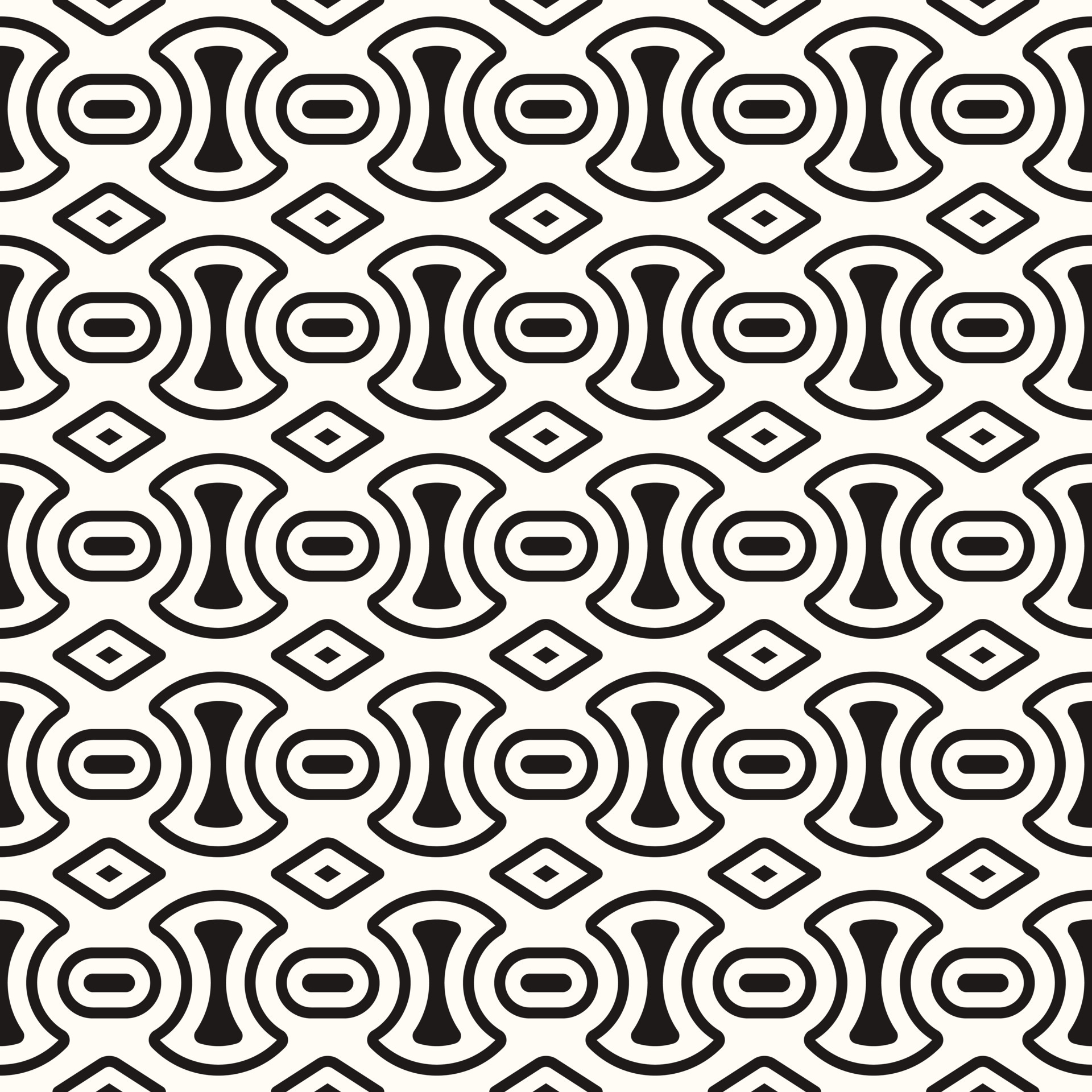 Vector Geometric Abstract Seamless Monochrome Pattern Texture Repeating