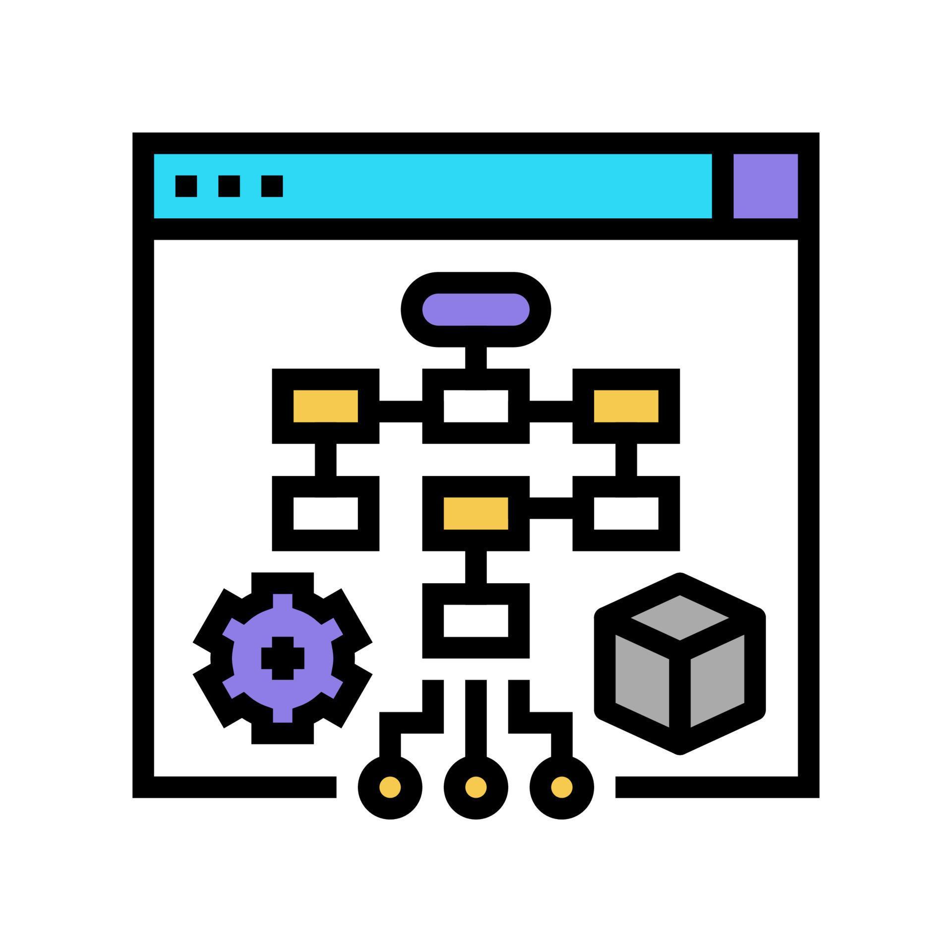 process system color icon vector illustration 10384667 Vector Art at ...