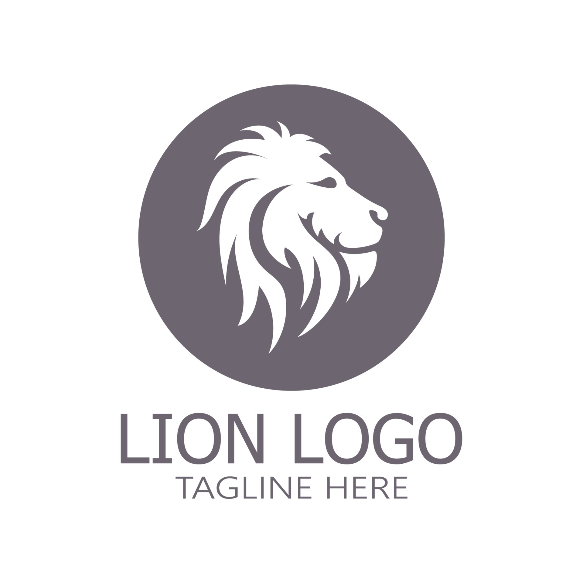 Lion King Logo Vector Illustration Designgold Lion King Head Sign Concept Isolated Black