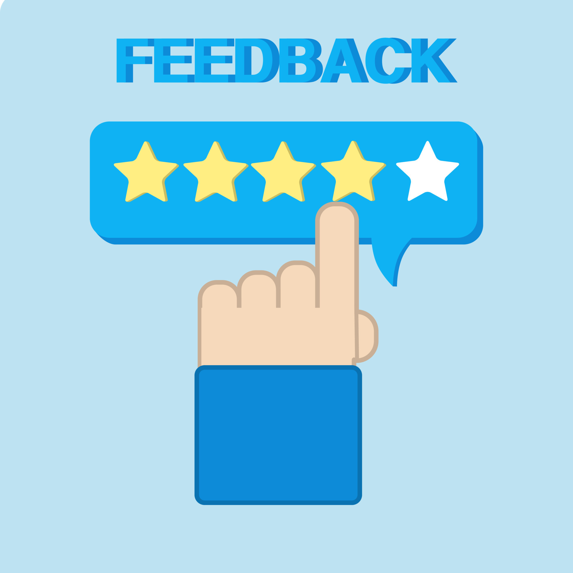 Give Four Star Feedback icon. Clients Vote and Leave Positive Reviews. Customer Service and User ...