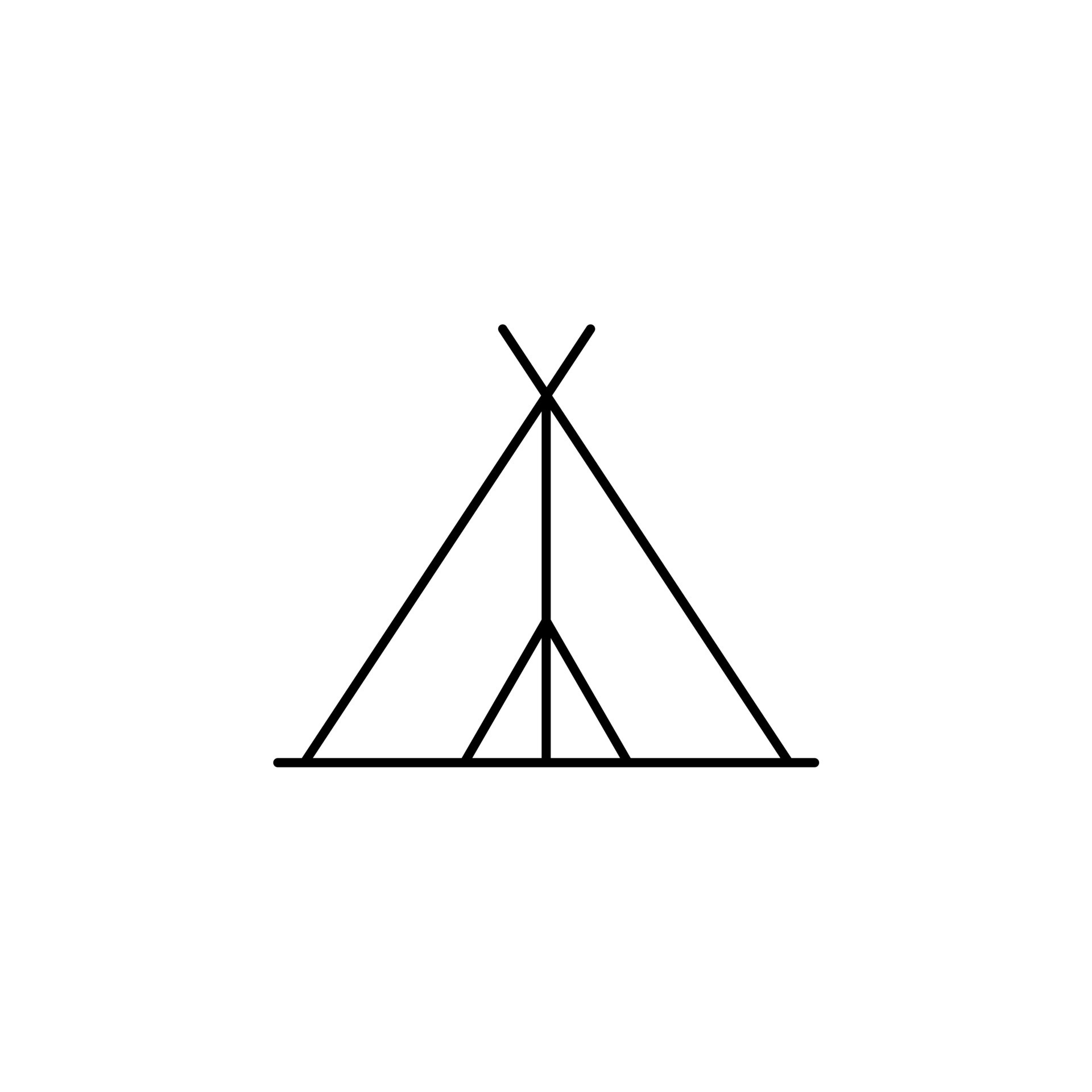 Camp Tent Camping Travel Thin Line Icon Vector Illustration Logo