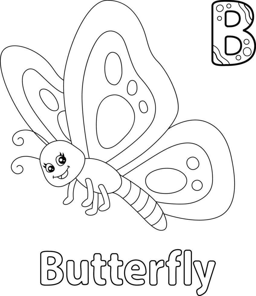 Butterfly Alphabet ABC Coloring Page B 10388002 Vector Art at Vecteezy