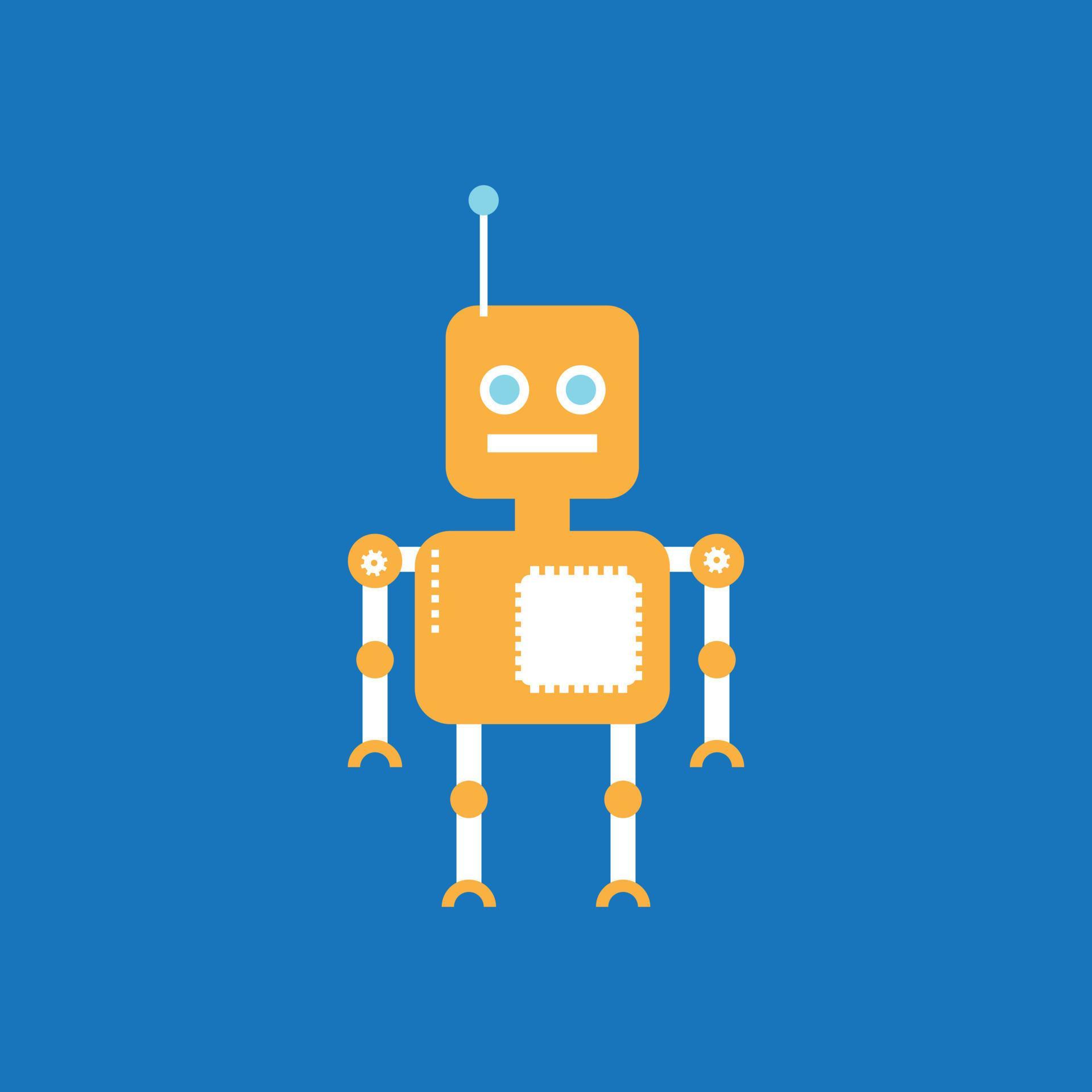 artificial intelligence Flat robot character 10389193 Vector Art at ...