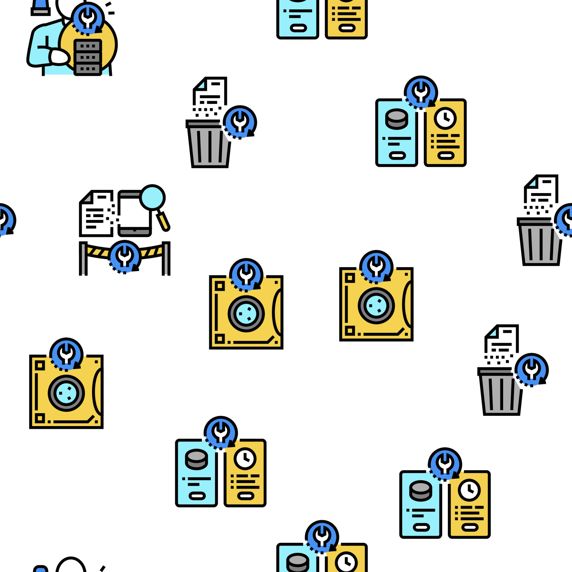 Data Recovery Computer Processing Vector Seamless Pattern 10392506 ...