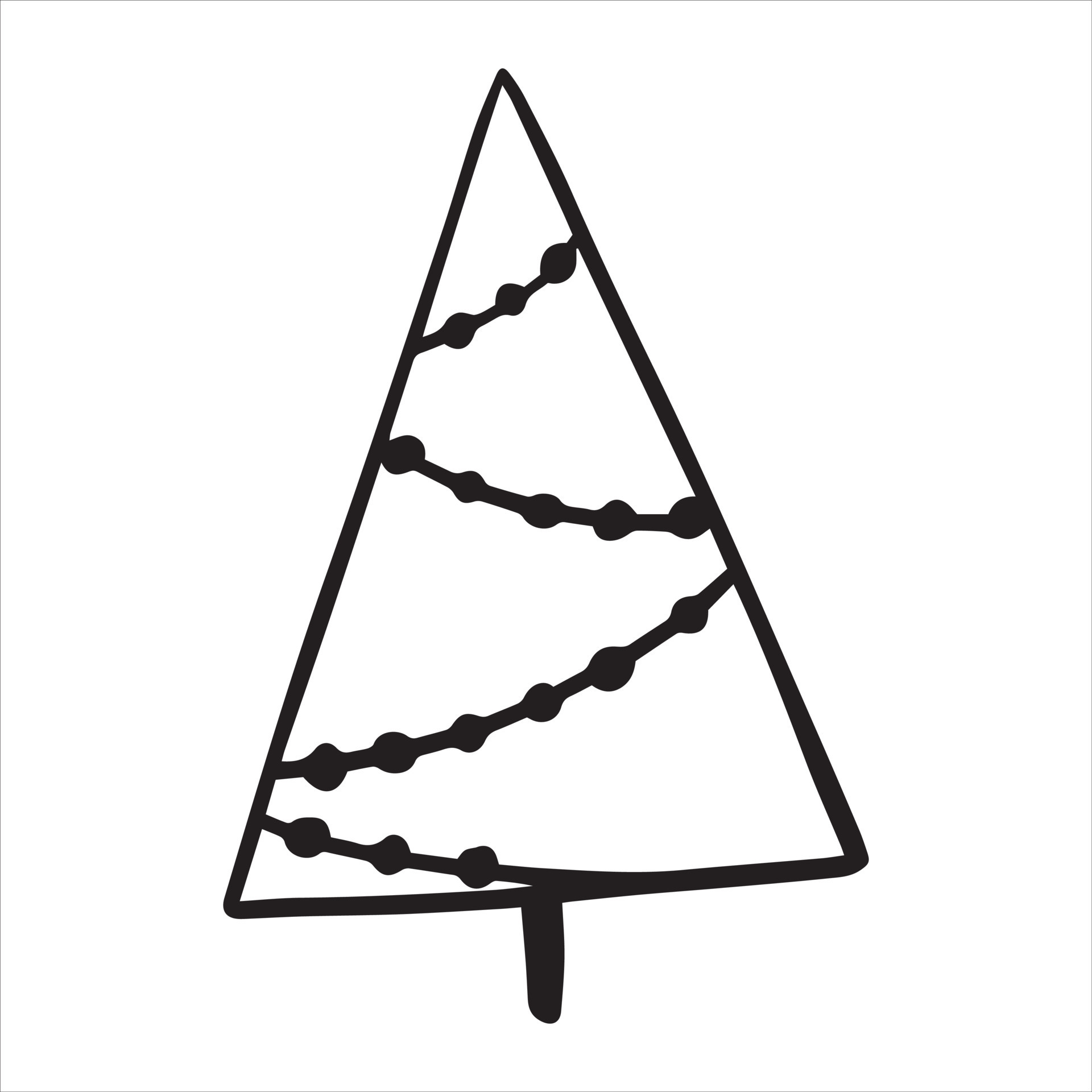 vector drawing in the style of doodle. Christmas tree. simple drawing ...