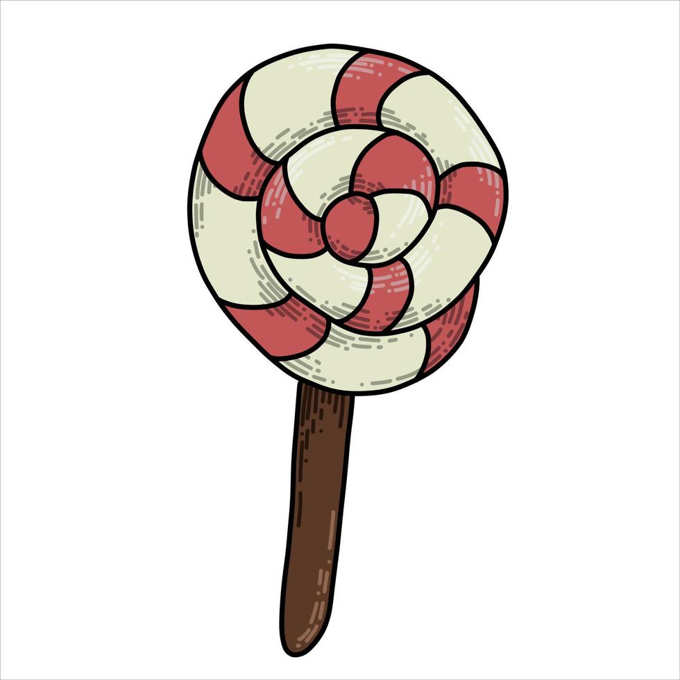 vector illustration in doodle style. lollipop. cute candy drawing ...