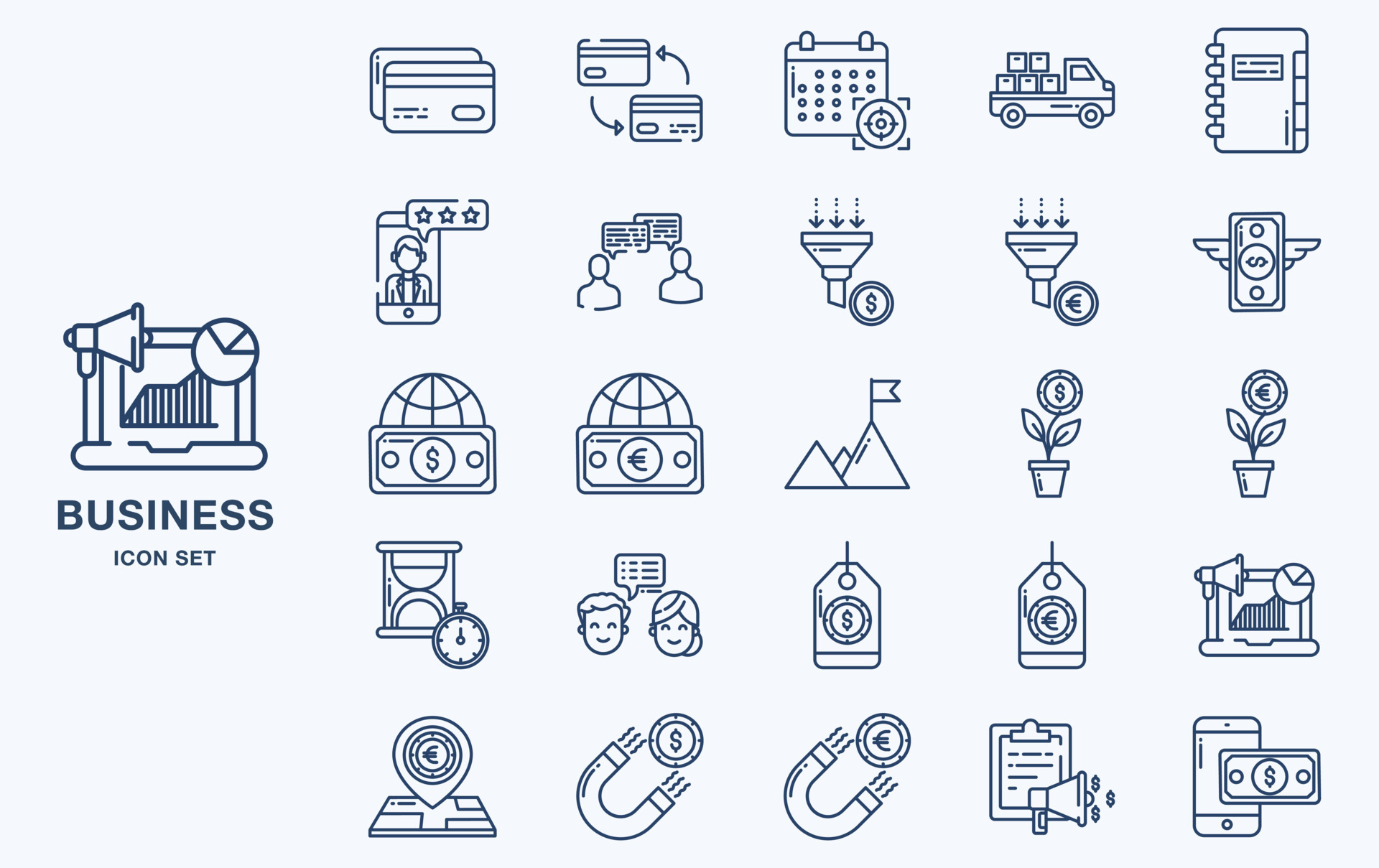 Business and finance vector icon set 10397811 Vector Art at Vecteezy