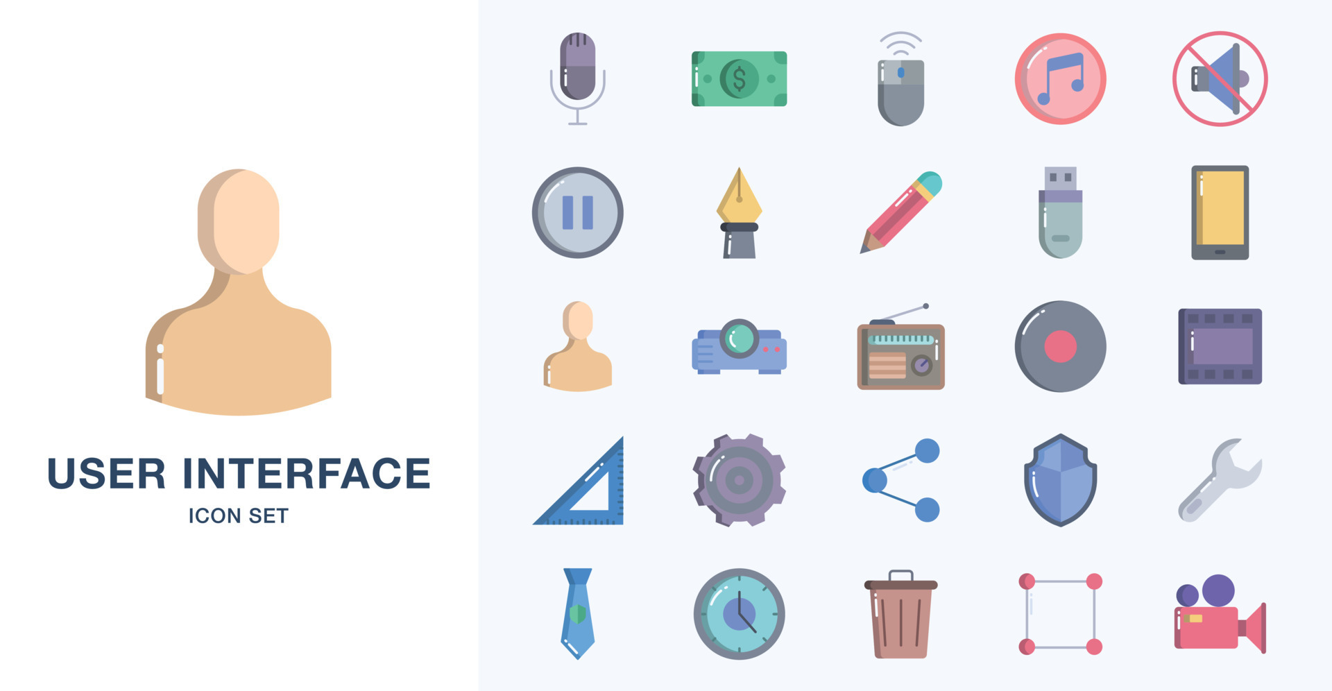 Basic Ui Essential Icon Web Icon Set Flat Icon Set 10397990 Vector