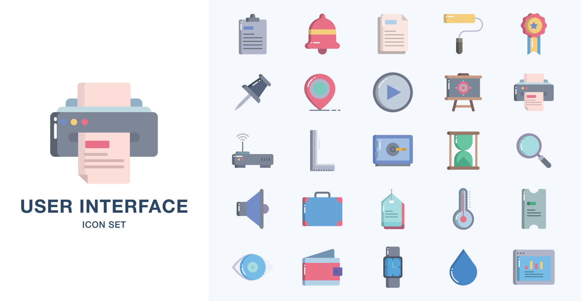 Basic Ui Essential Icon Web Icon Set Flat Icon Set 10398348 Vector