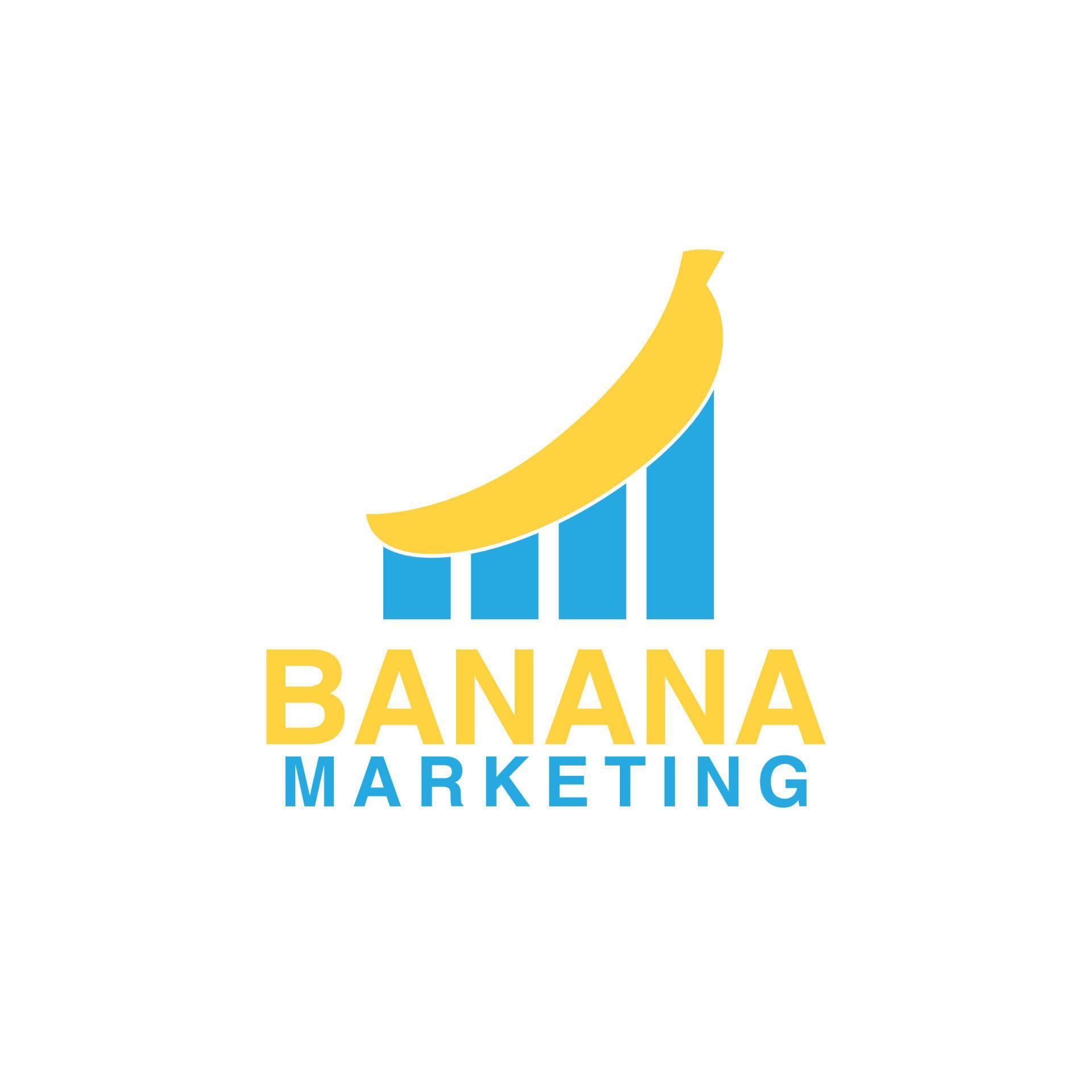 banana marketing logo with profit bar 10399157 Vector Art at Vecteezy